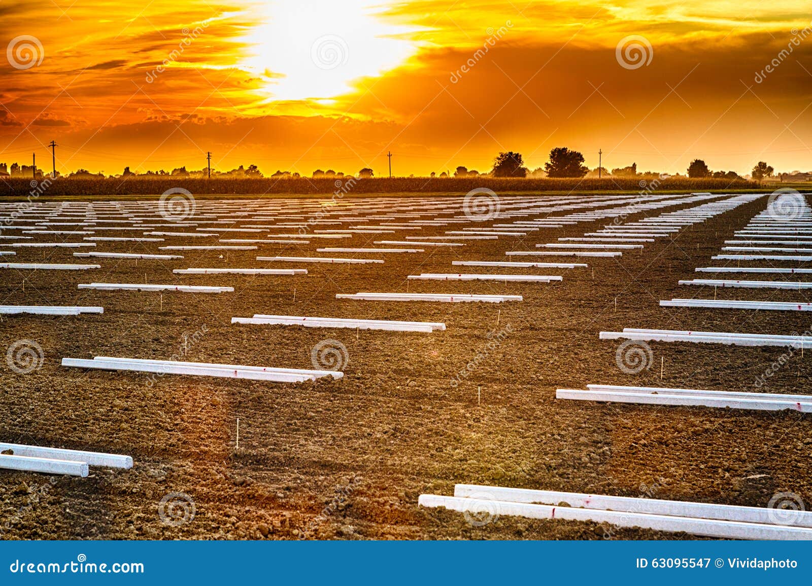 Geometric Designs of Support Poles in Farmlands Stock Image - Image of ...