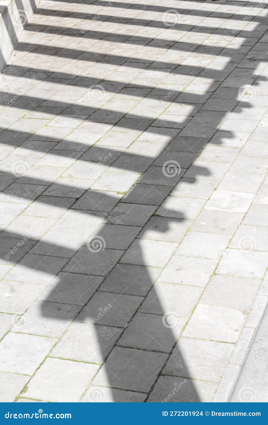 Geometric Diagonal Shadow from the Fence on the Path of Paving Slabs ...
