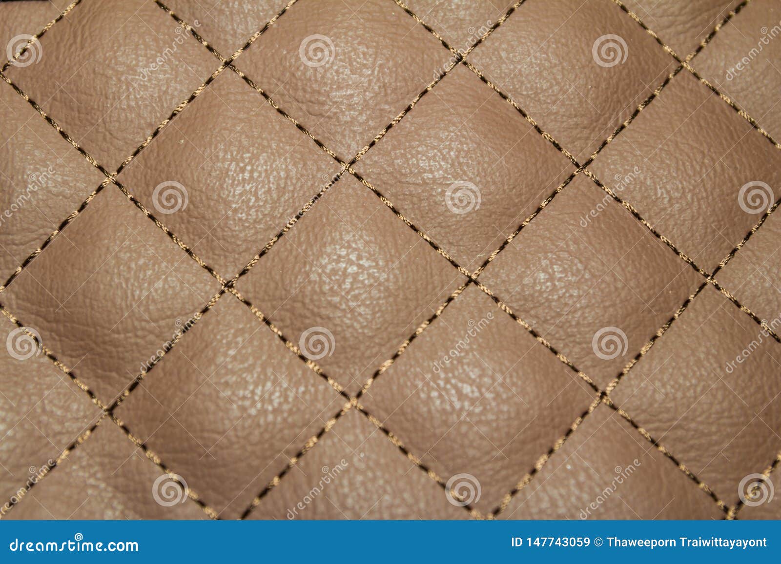 Geometric Diamond Pattern Quilted PU Leather Stock Image - Image of ...