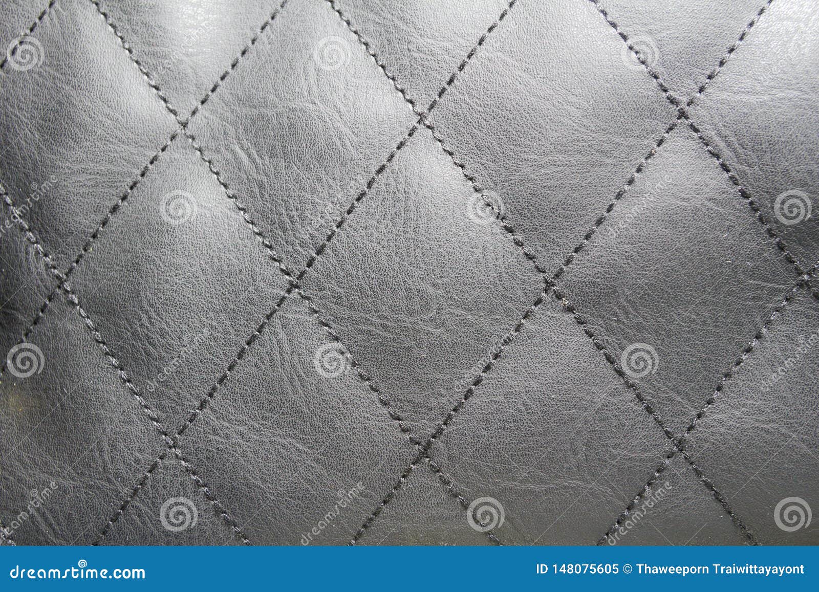 Geometric Diamond Pattern Quilted PU Leather Stock Image - Image of ...