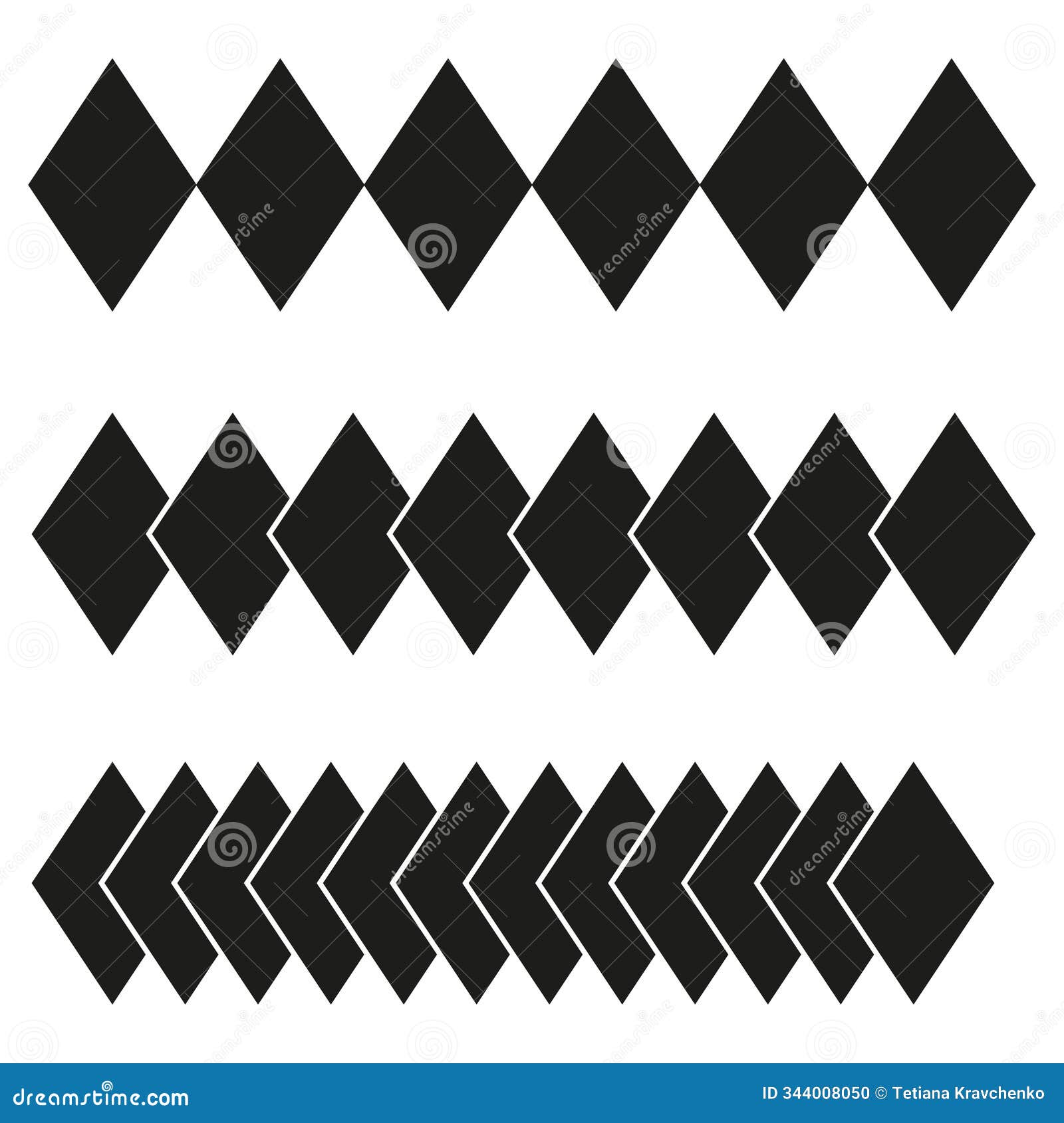 Geometric Diamond Shapes. Black Rhombus Pattern. Repetitive Vector Form ...