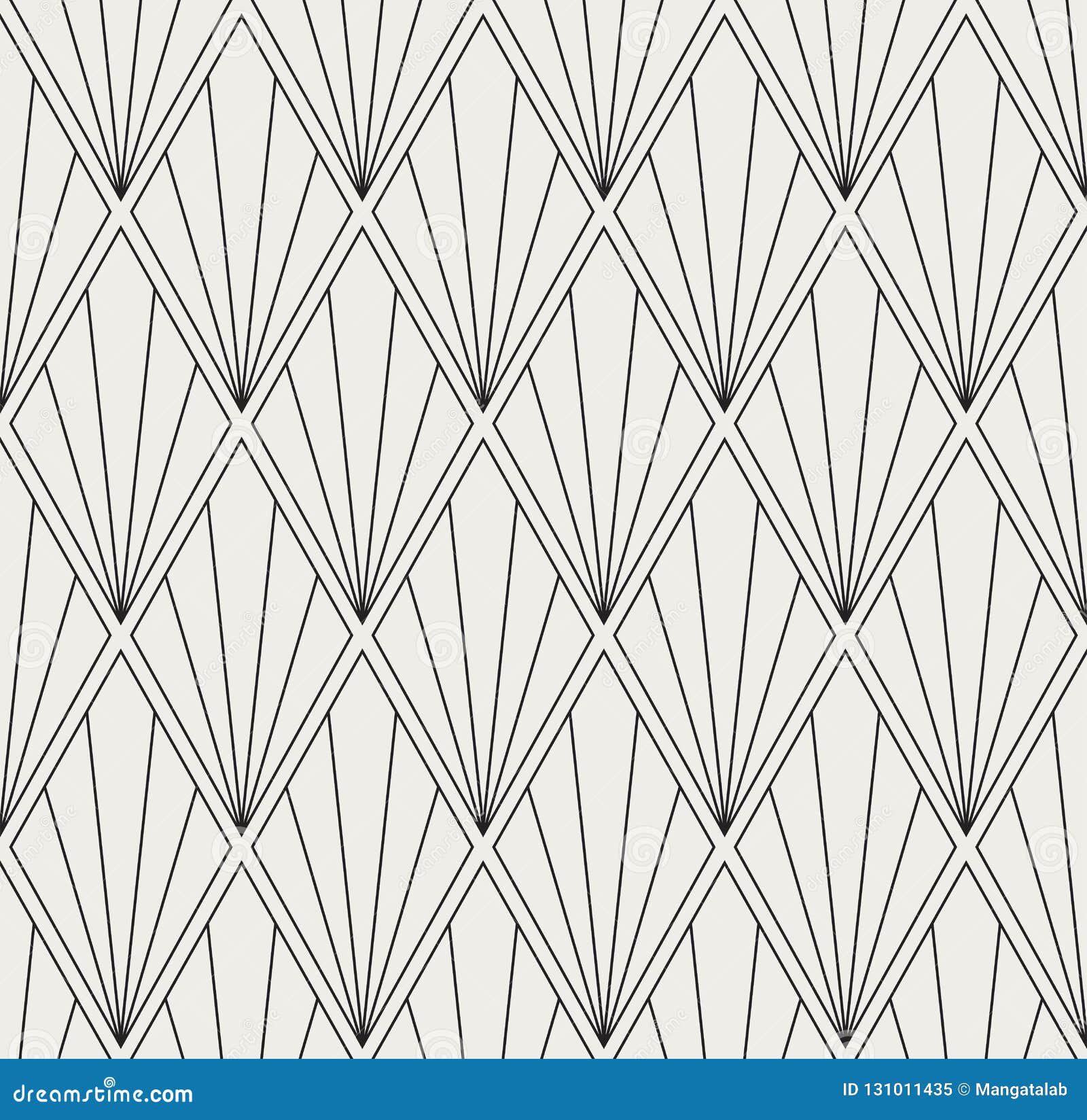 Geometric Diamond Vector Seamless Pattern. Abstract Art Deco Background ...