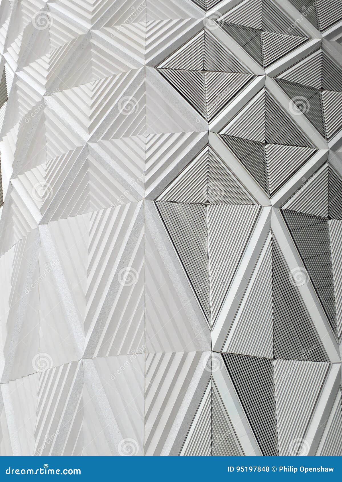 Geometric Diamond White Patterns and Cladding on Wall of a Moder Stock ...