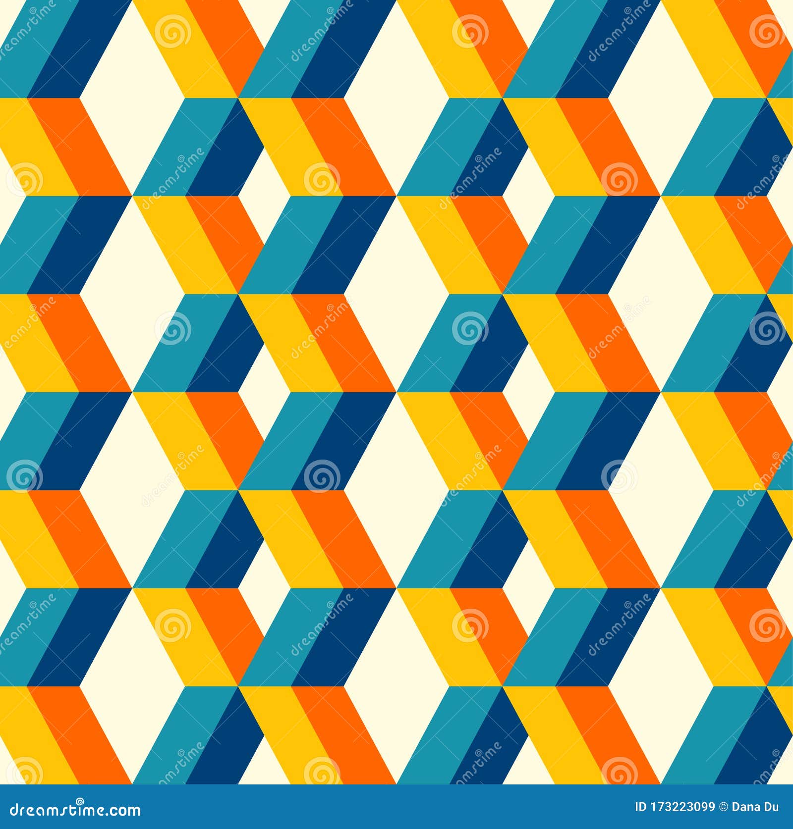 Retro 3D Colorful Columns Pattern Stock Vector - Illustration of orange ...