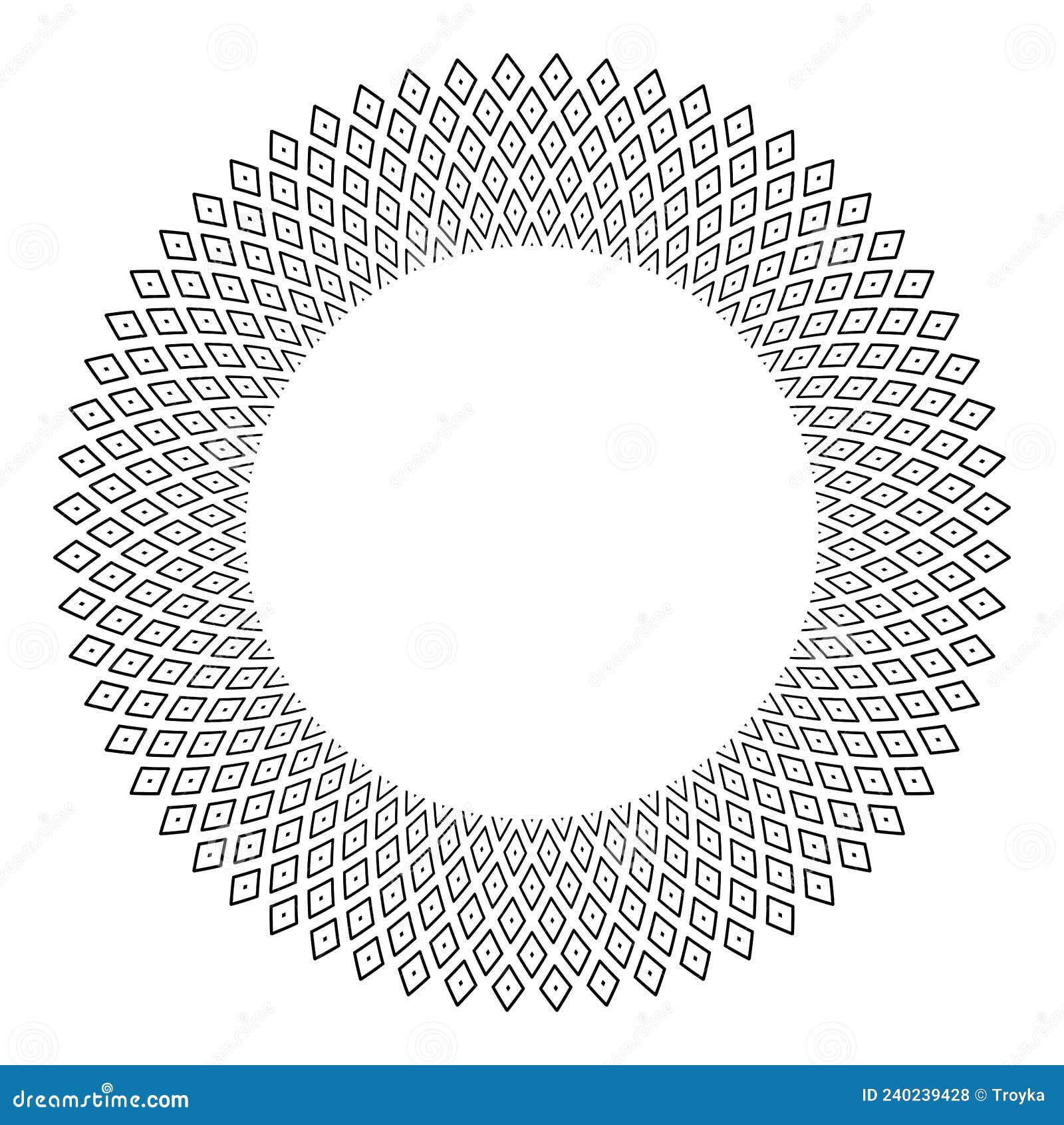 Geometric Diamonds and Dots Pattern for Decorative Circle Frame Stock ...