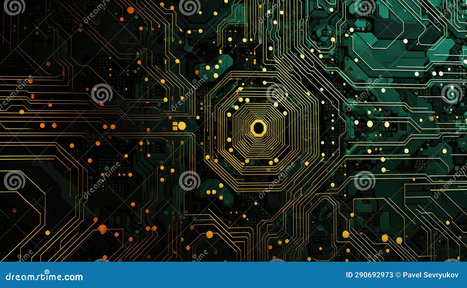 Geometric Digital Circuit Labyrinth Stock Illustration - Illustration ...