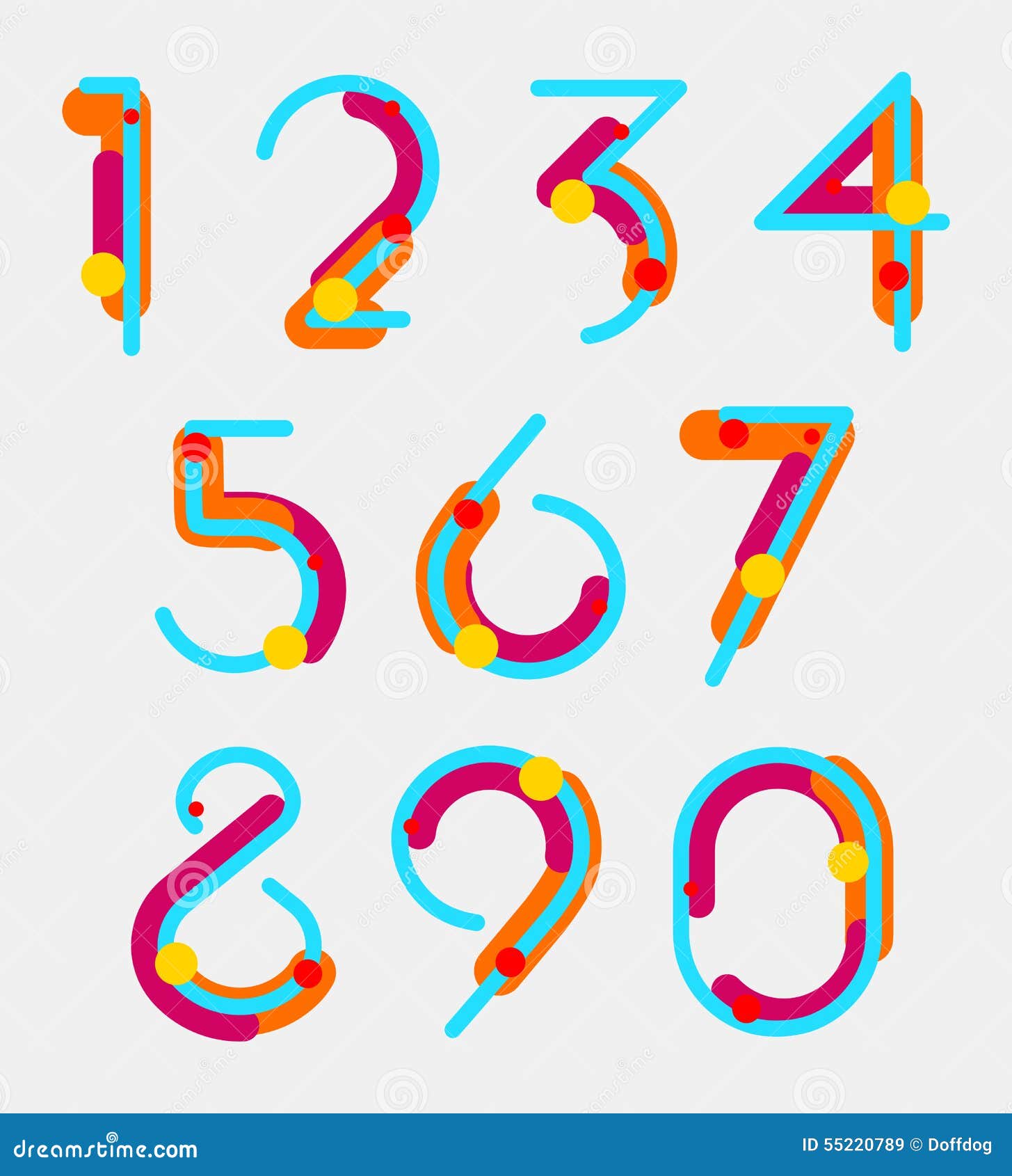 Geometric digits stock vector. Illustration of five, graphic - 55220789