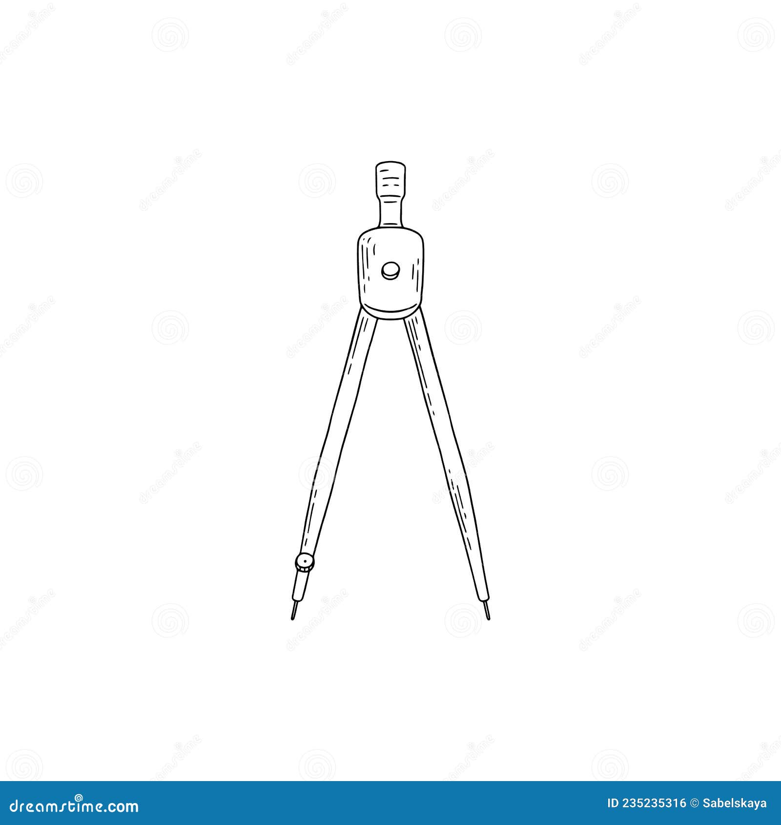 Geometric Divider or Compass Tool Symbol or Icon, Vector Illustration ...