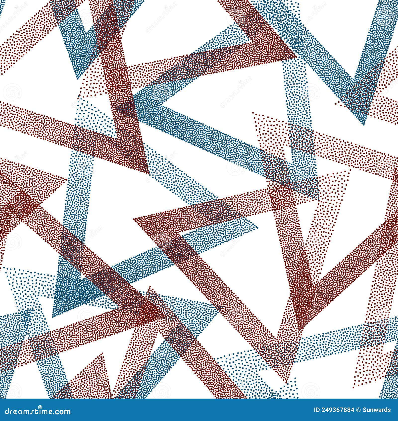 Geometric Dotwork Triangles Vector Seamless Pattern Design. Stock ...