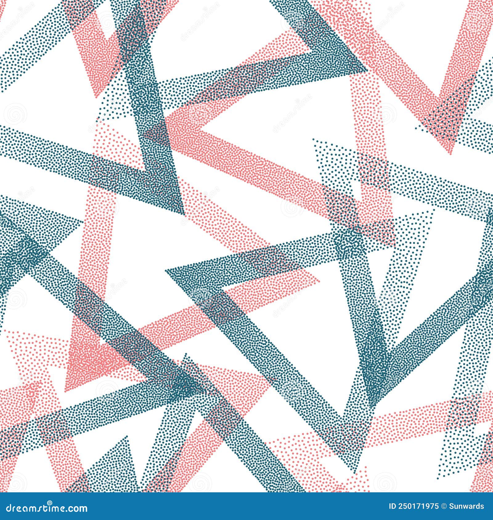 Geometric Dotwork Triangles Vector Seamless Pattern Design. Stock ...