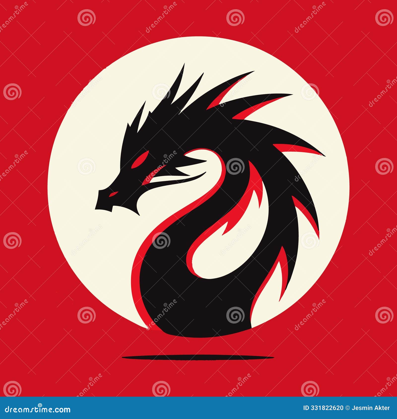 Geometric Dragon with Bold Colors Stock Illustration - Illustration of ...