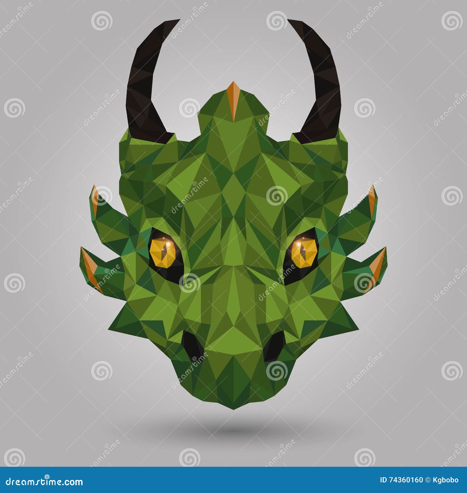Geometric dragon stock vector. Illustration of logo, geometric - 74360160