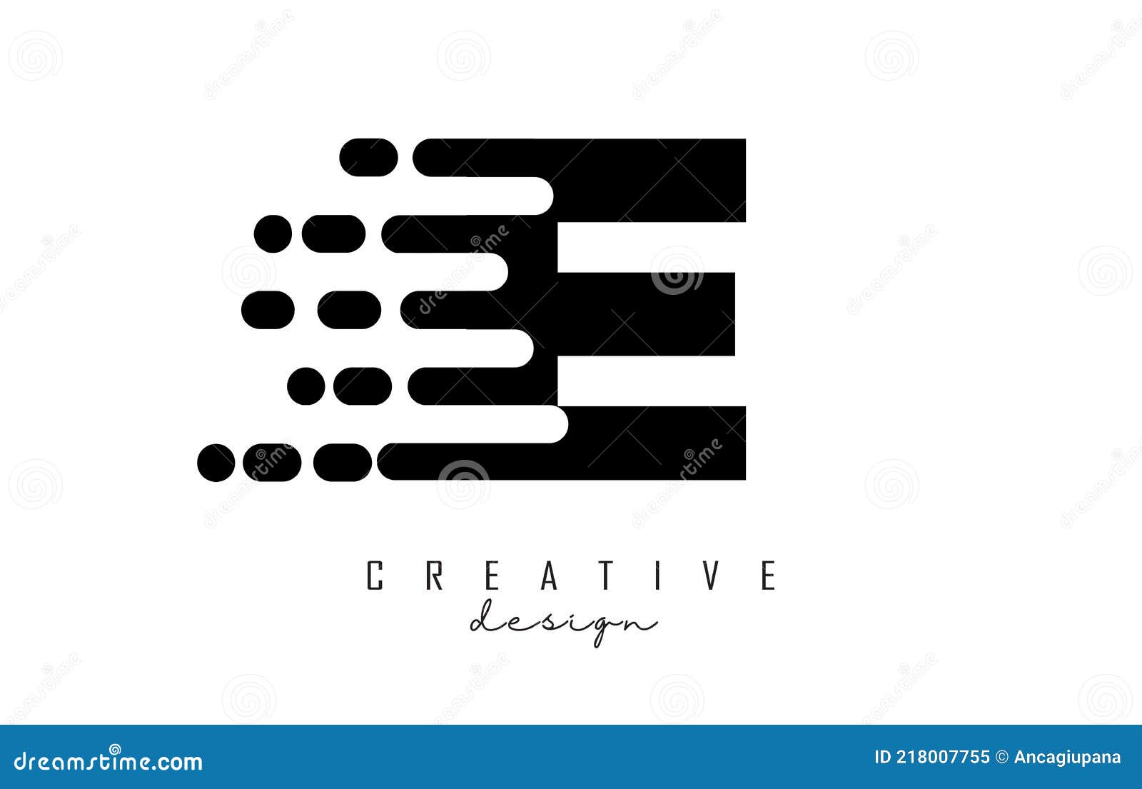 Geometric and Dynamic Letter E Logo Design with Movement Effect Stock ...
