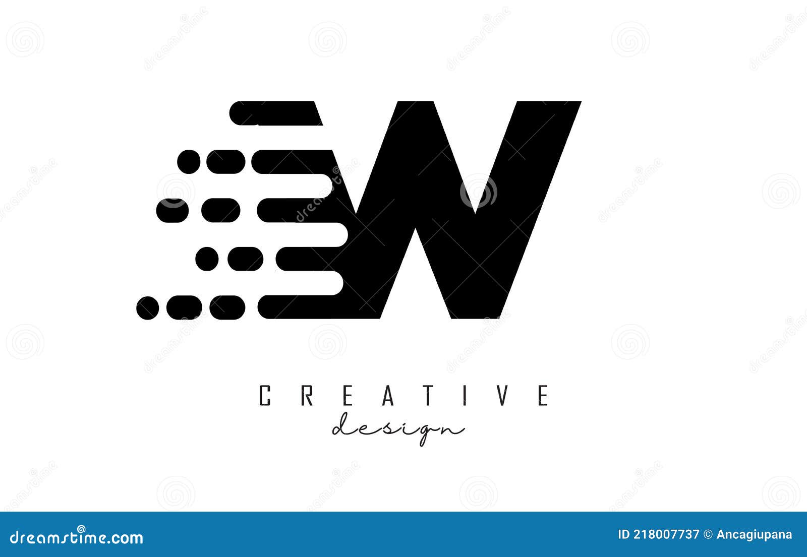 Geometric and Dynamic Letter W Logo Design with Movement Effect Stock ...