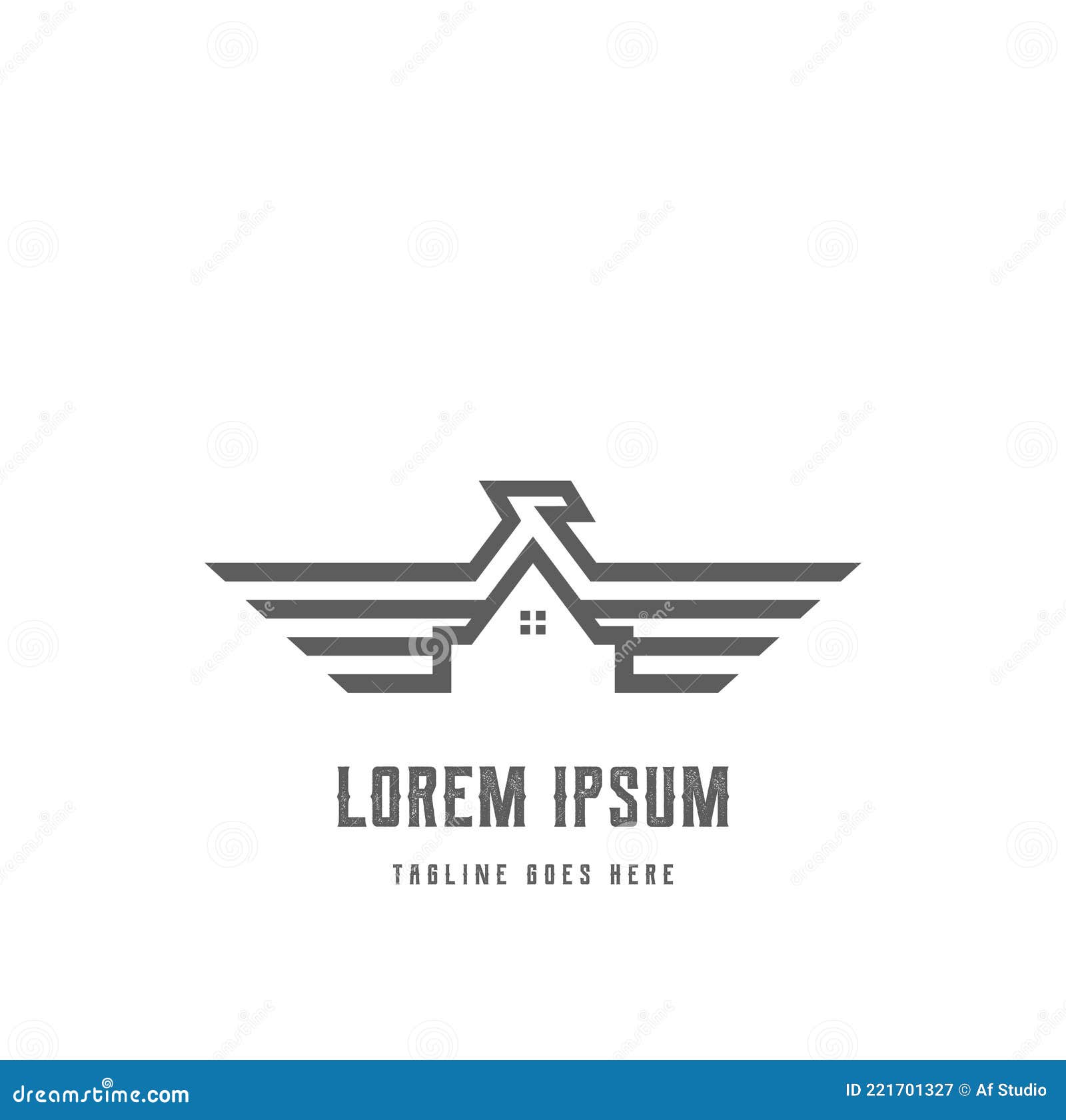 Geometric Eagle Falcon Hawk Bird with House for Real Estate ...