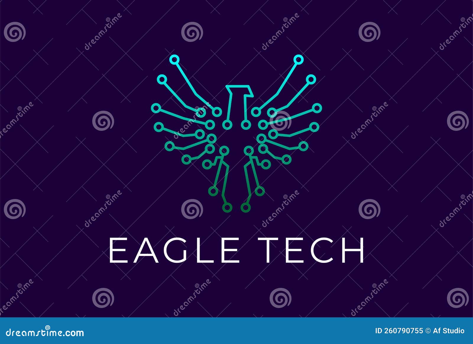 Geometric Eagle Hawk Falcon Phoenix Digital Electronic Circuit Chip for ...