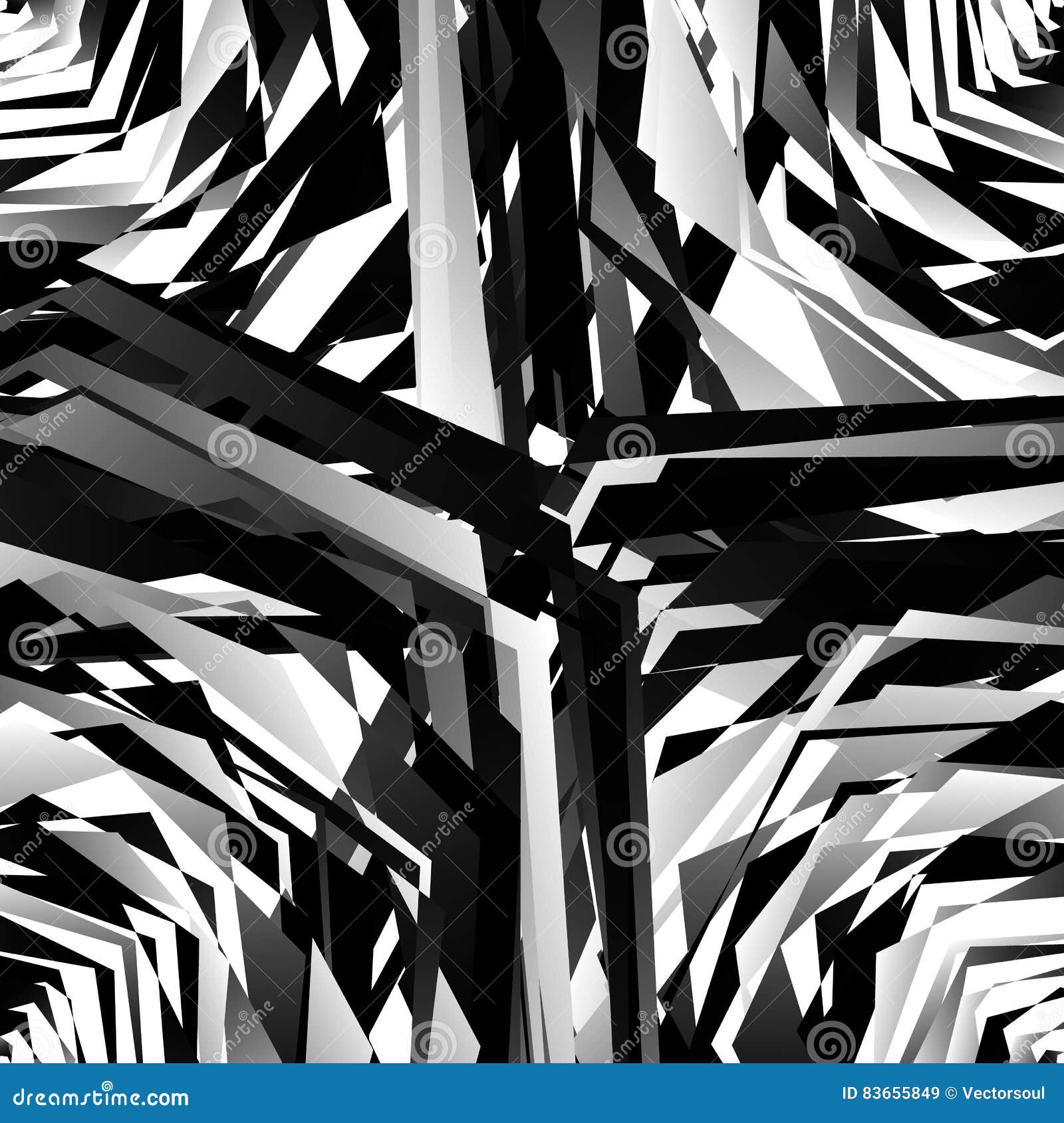 Geometric Edgy Rough Pattern. Abstract Black and White Art Stock Vector ...