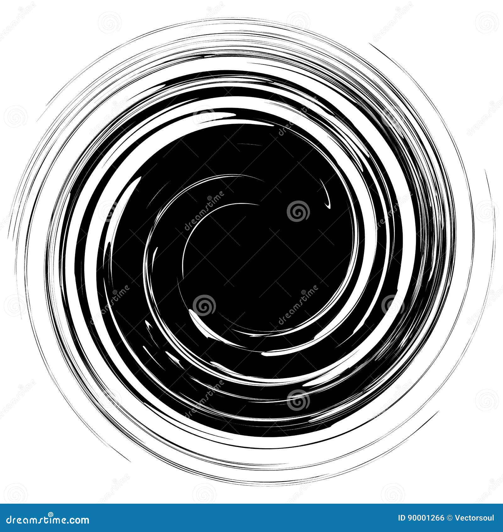 Geometric Edgy Spiral Shape. Swirl, Vortex with Textured Concentric ...