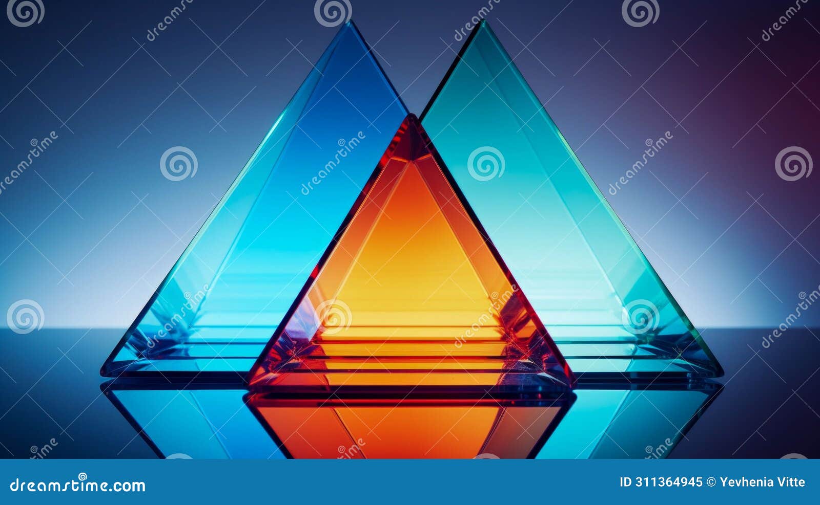 Geometric Elegance: Refracted Light through Glass Triangles. Generative ...