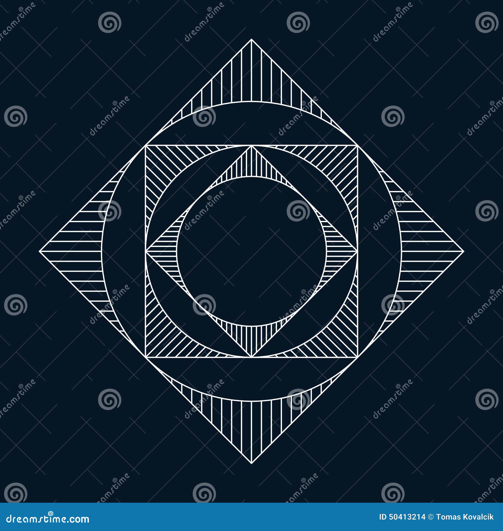 Geometric Element, Circle and Square Stock Vector - Illustration of ...