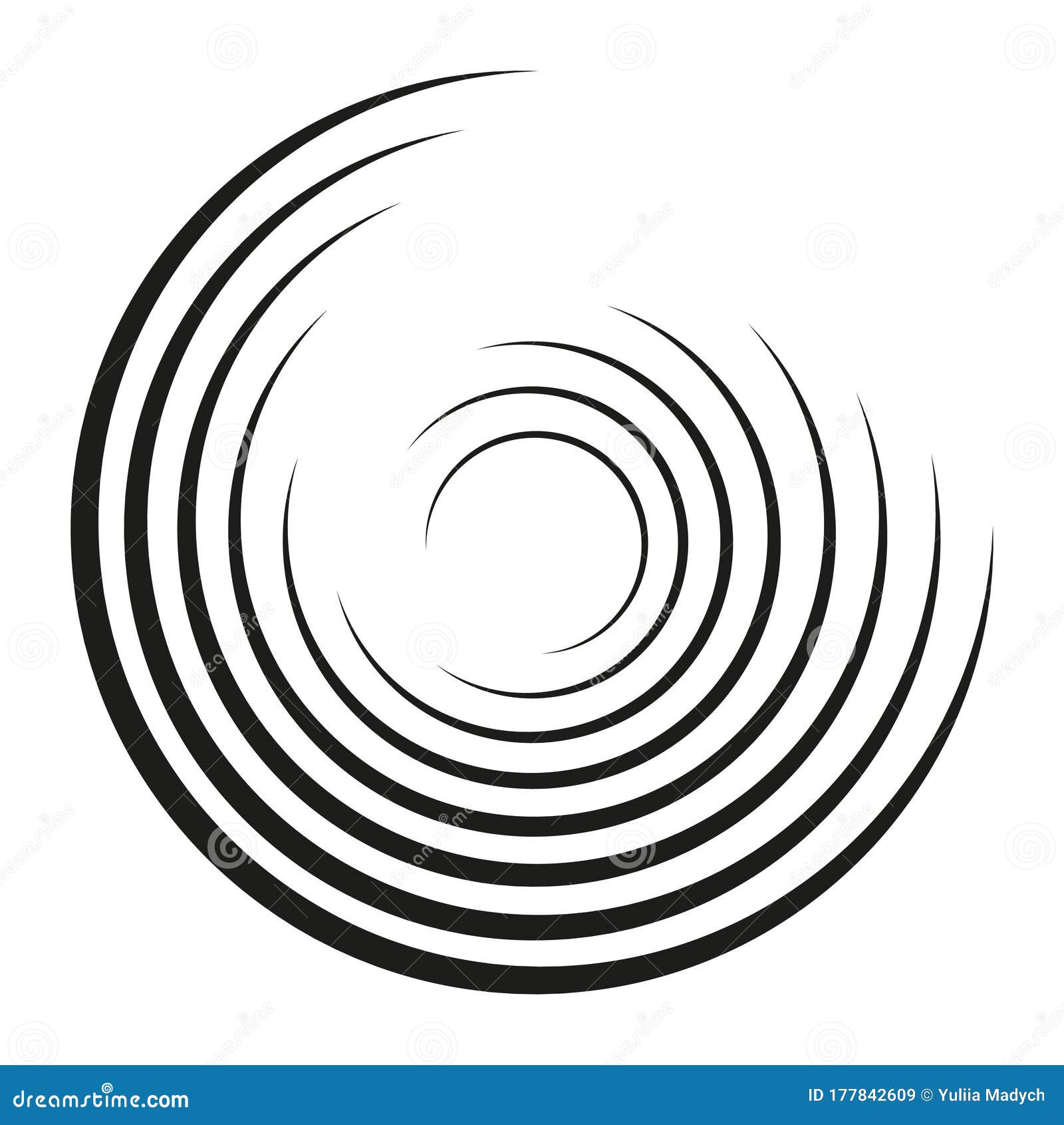 Geometric Element of Concentric Circles. Black Color on a White ...