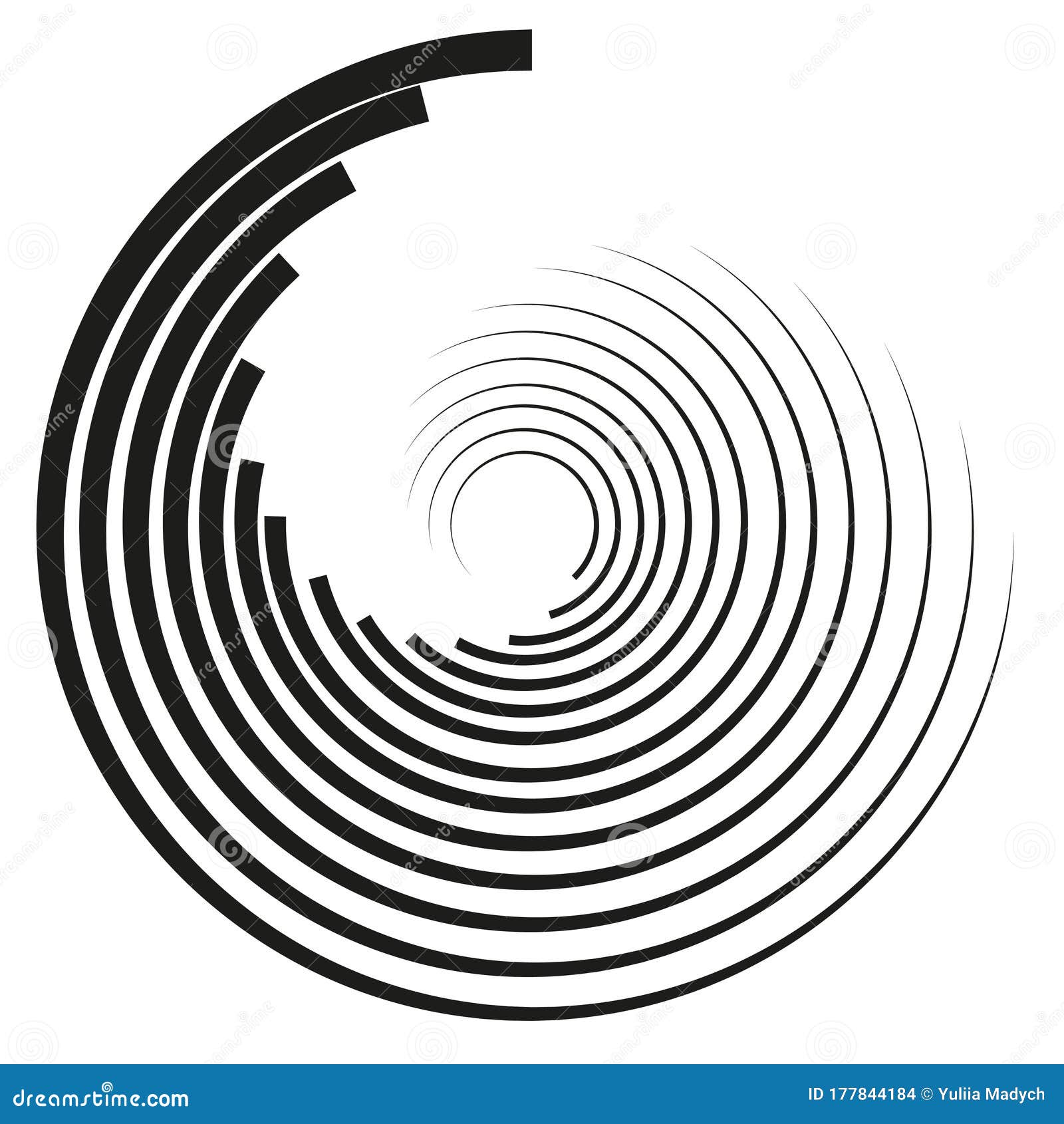 Geometric Element of Concentric Circles. Black Color on a White ...