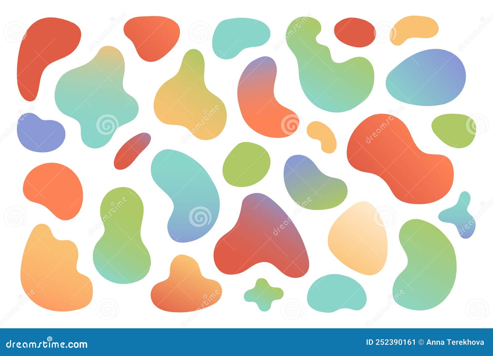 Geometric Element Set with Abstract Amoeba, Vector Stock Vector ...