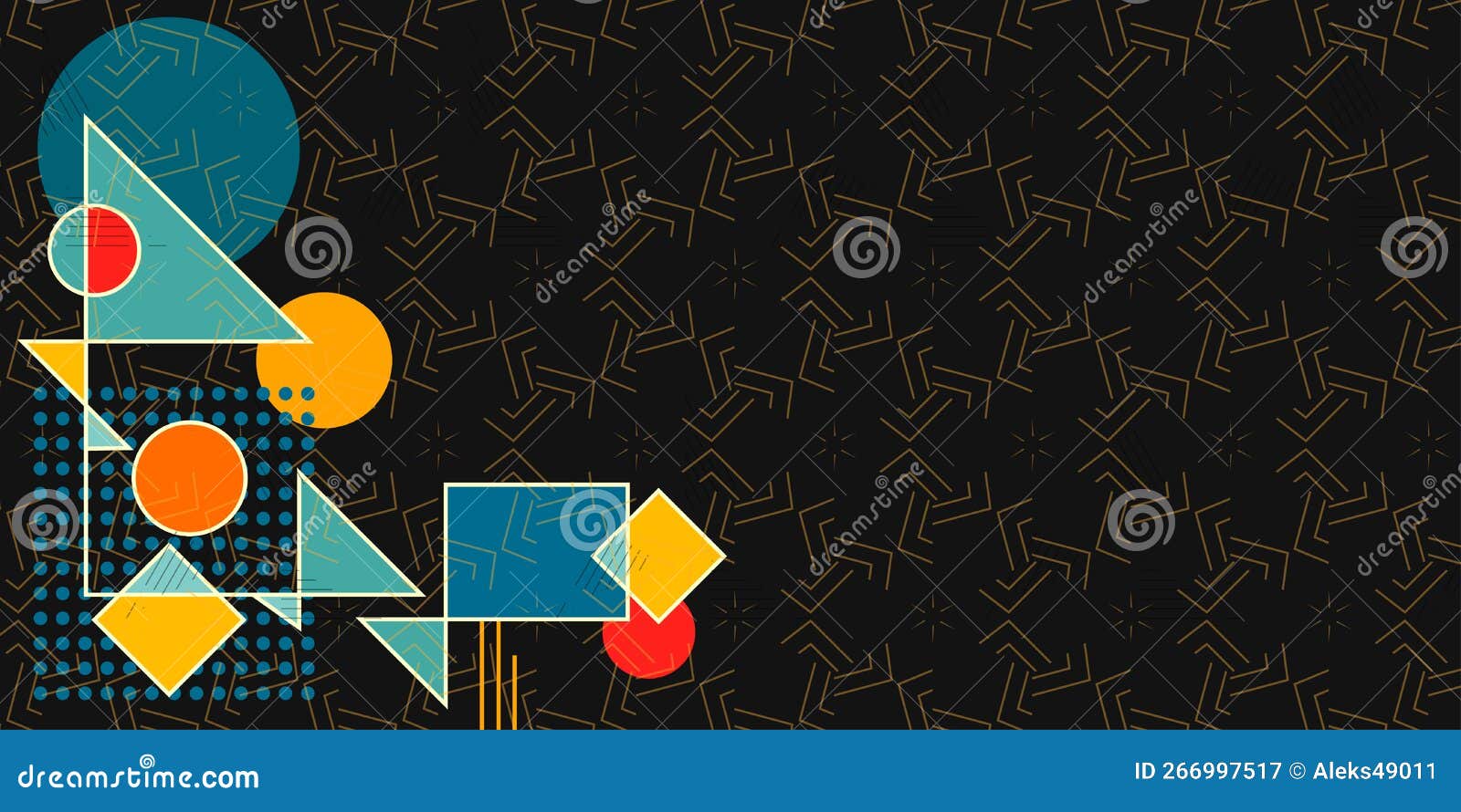 Geometric Elements Abstract Background.Retro Style 90s.Vector ...