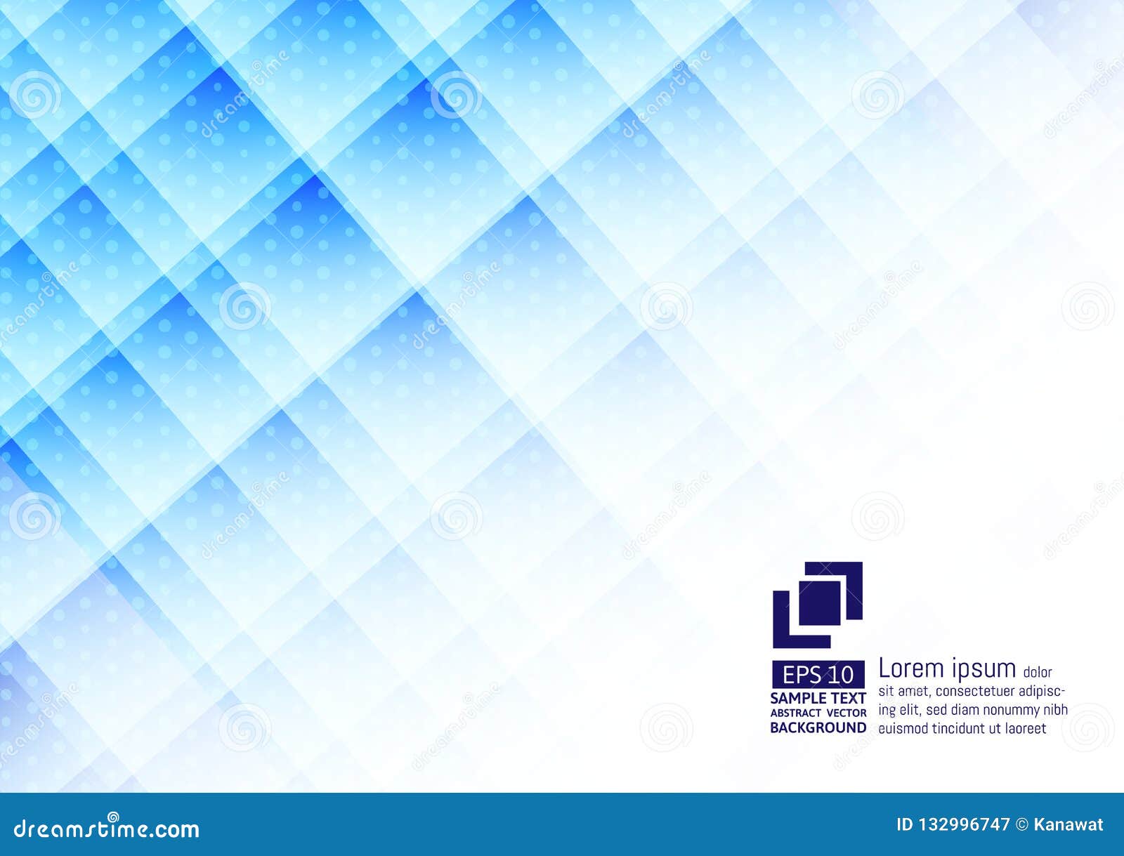 Geometric Elements Blue Color with Dots Abstract Background Modern ...