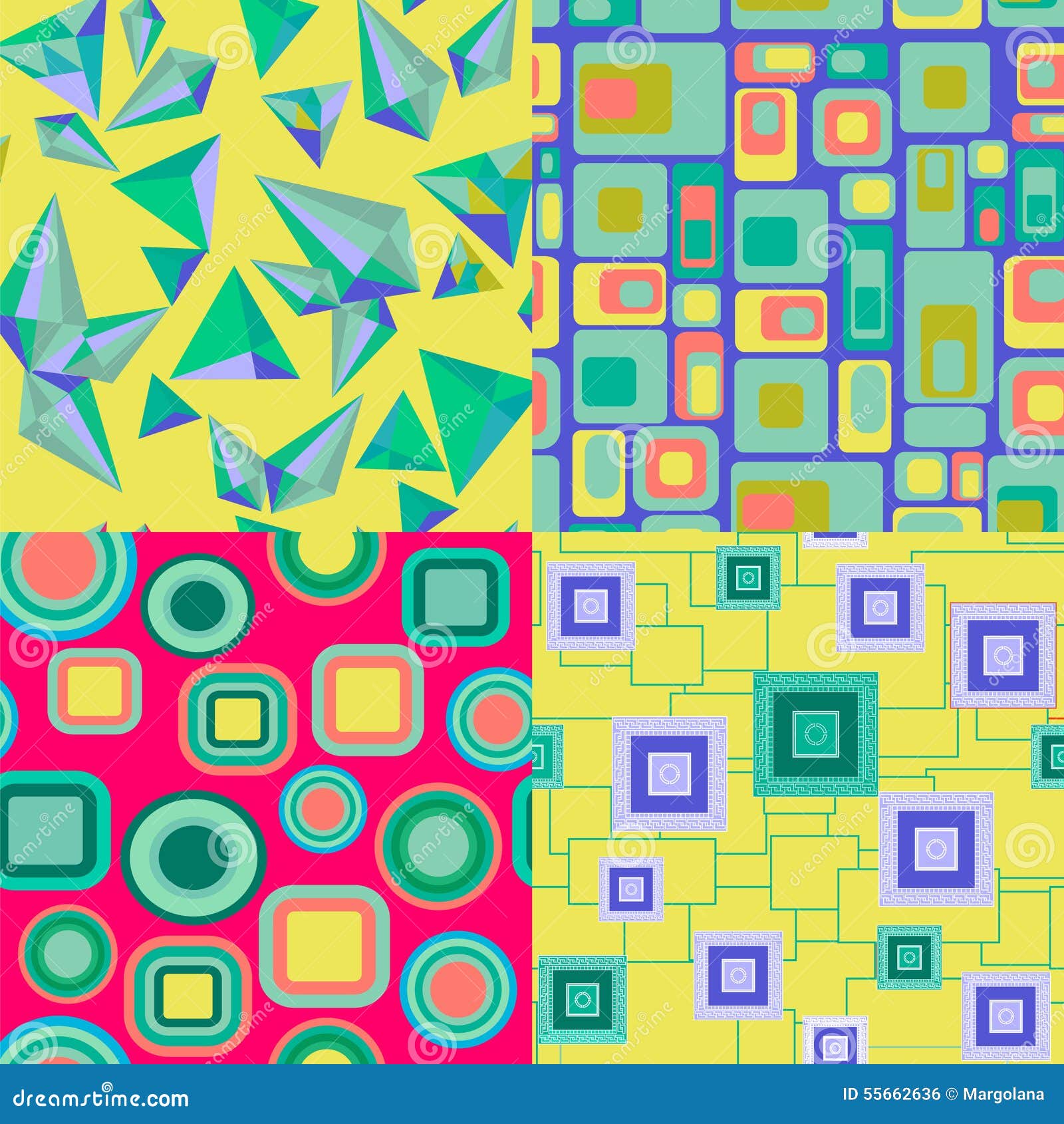 Geometric Elements Pattern Seamless Background Stock Vector ...