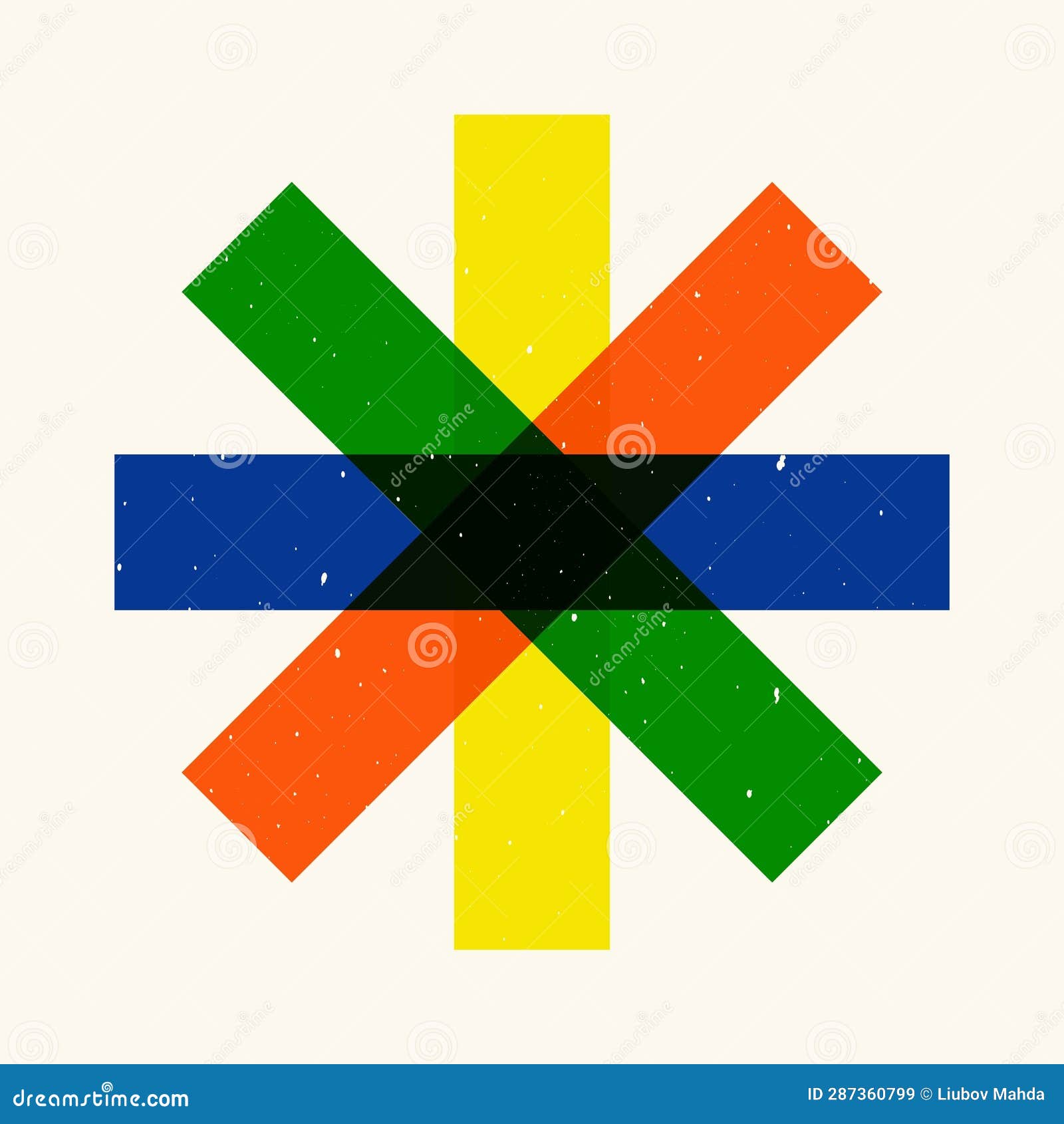 Geometric Elements Risograph Effect. Simple Modern Objects, Abstract ...