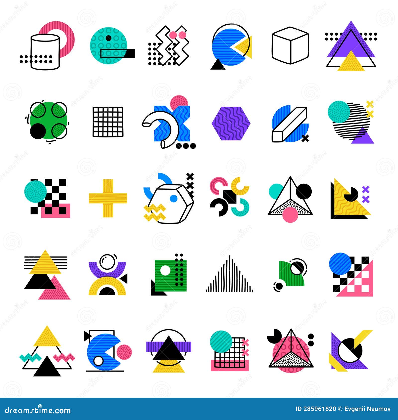 Geometric Elements and Shapes for Creative Design Vector Set Stock ...