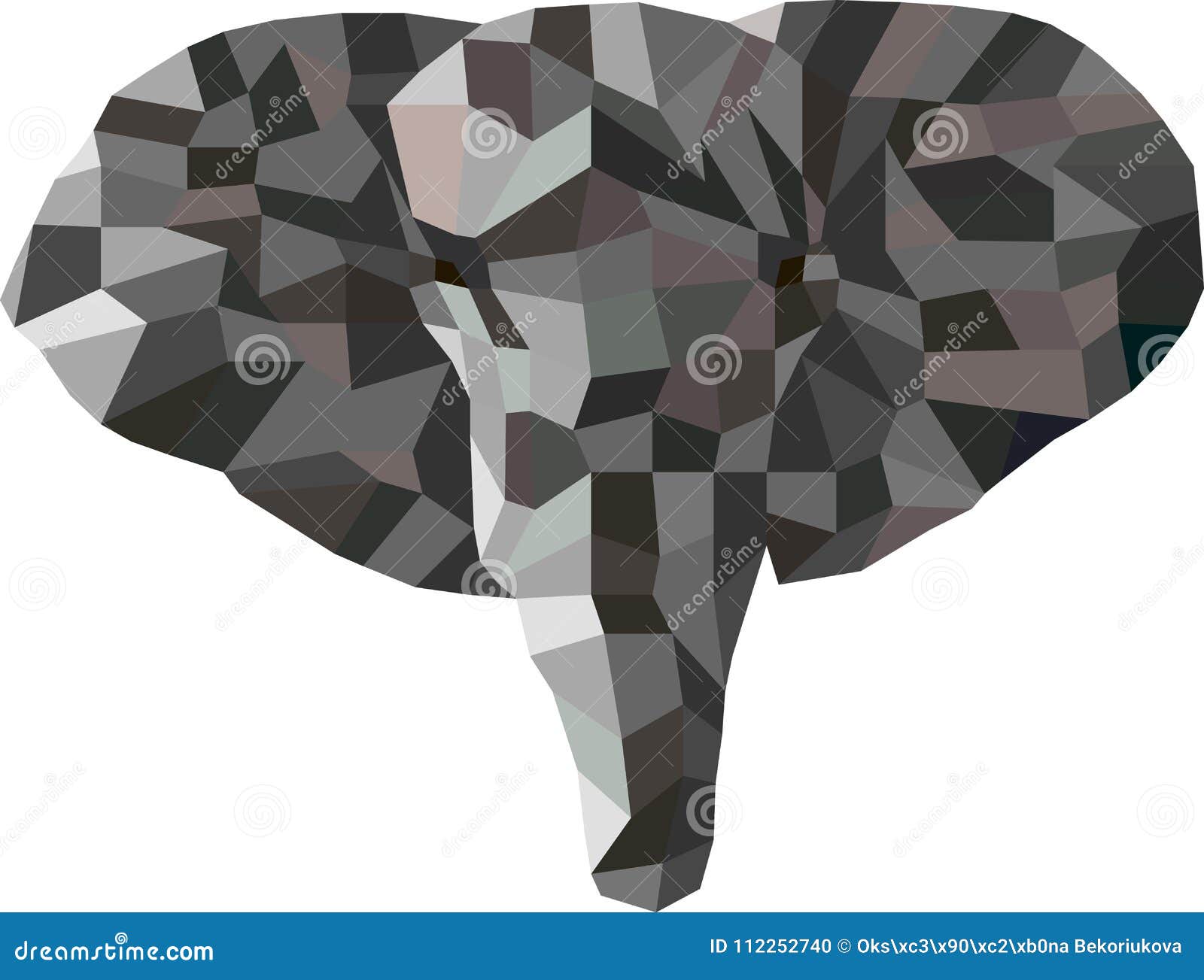 A Geometric Elephant Drawn in Low-poly Style Stock Vector ...