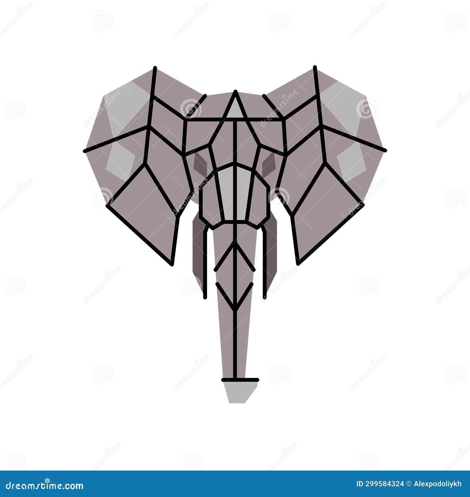 Geometric Elephant Head Vector Flat Element. Wall Decor for the ...