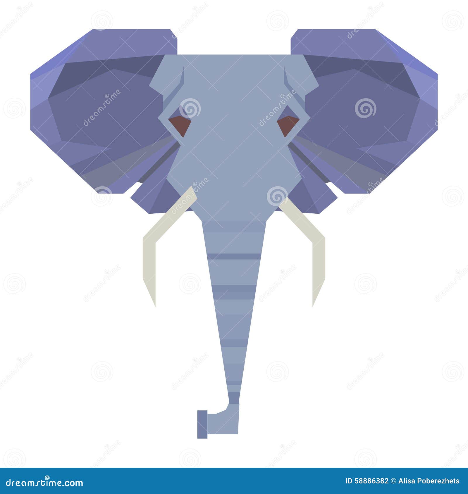 Geometric elephant head stock vector. Illustration of head - 58886382