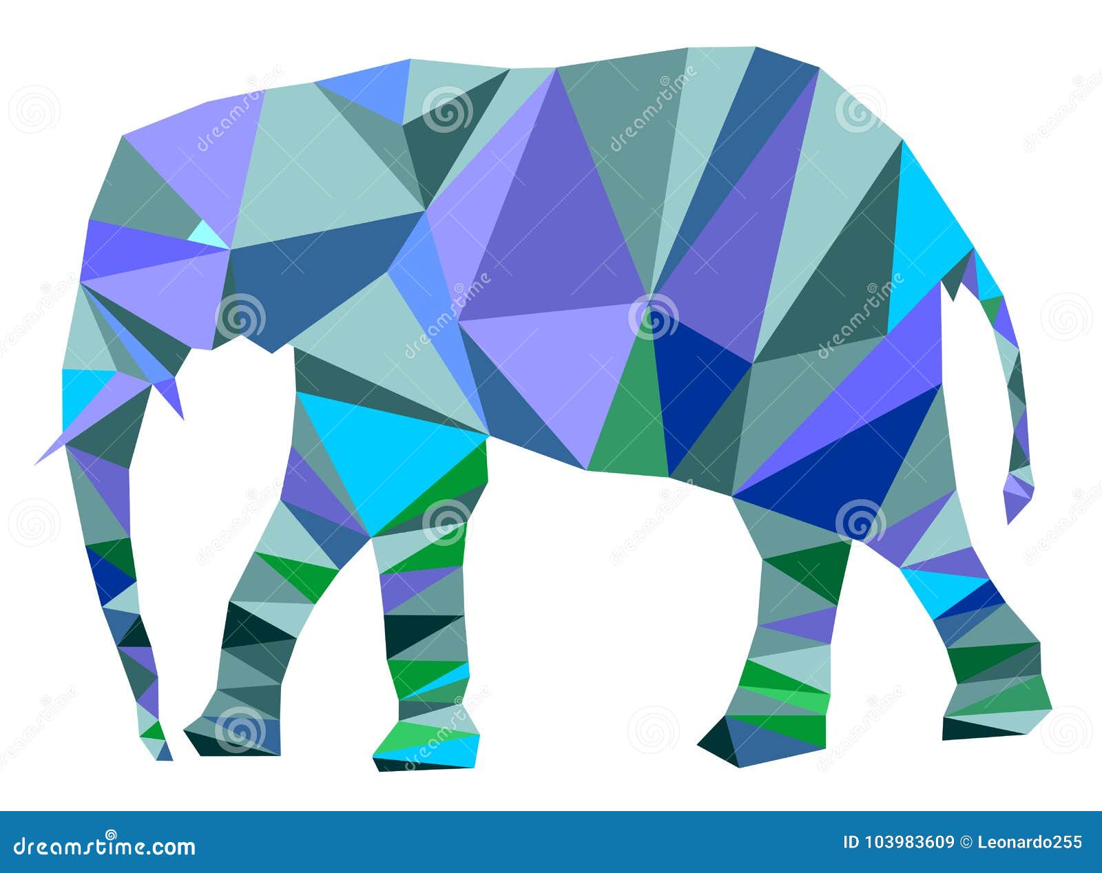 Geometric Elephant Illustration Stock Vector - Illustration of ...