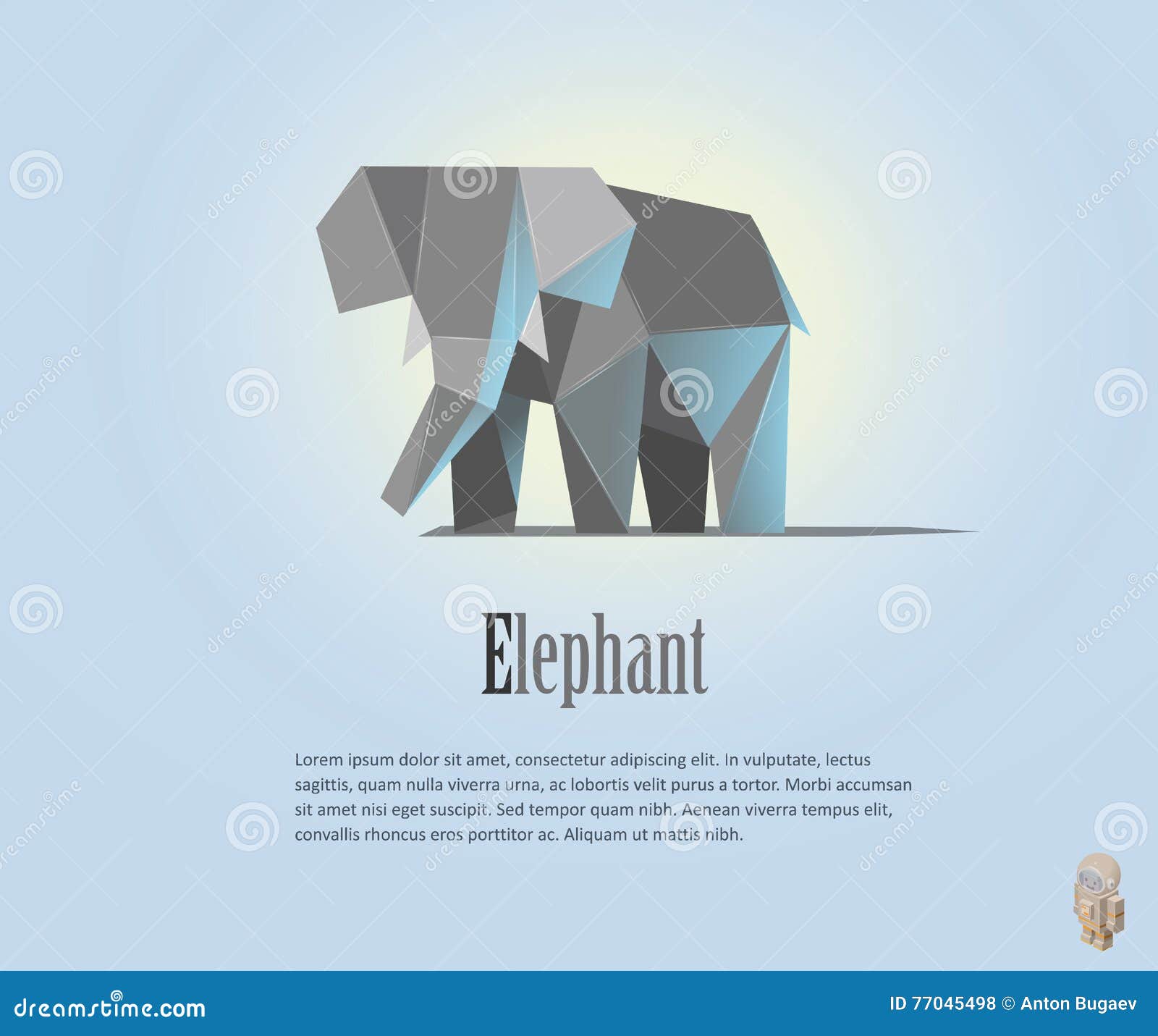 Geometric Elephant Family Illustration In Polygonal Style. Low Poly ...