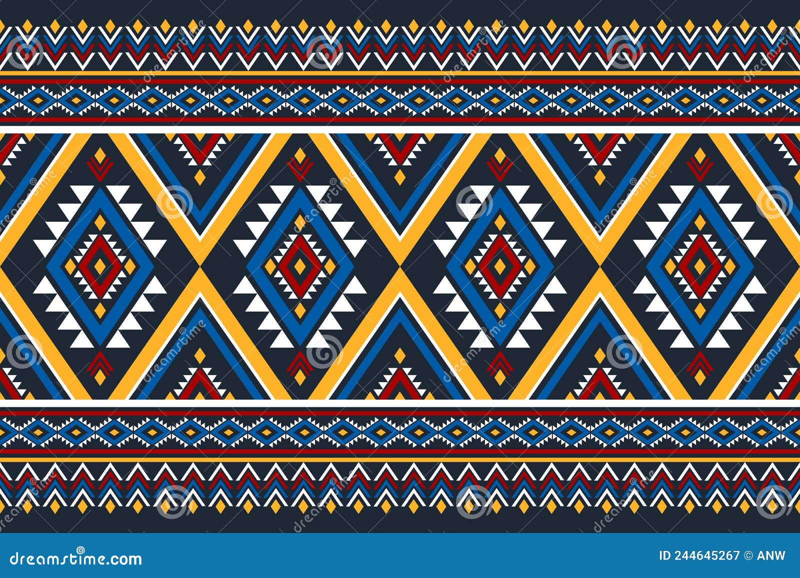 Geometric ethnic pattern stock vector. Illustration of colorful - 244645267