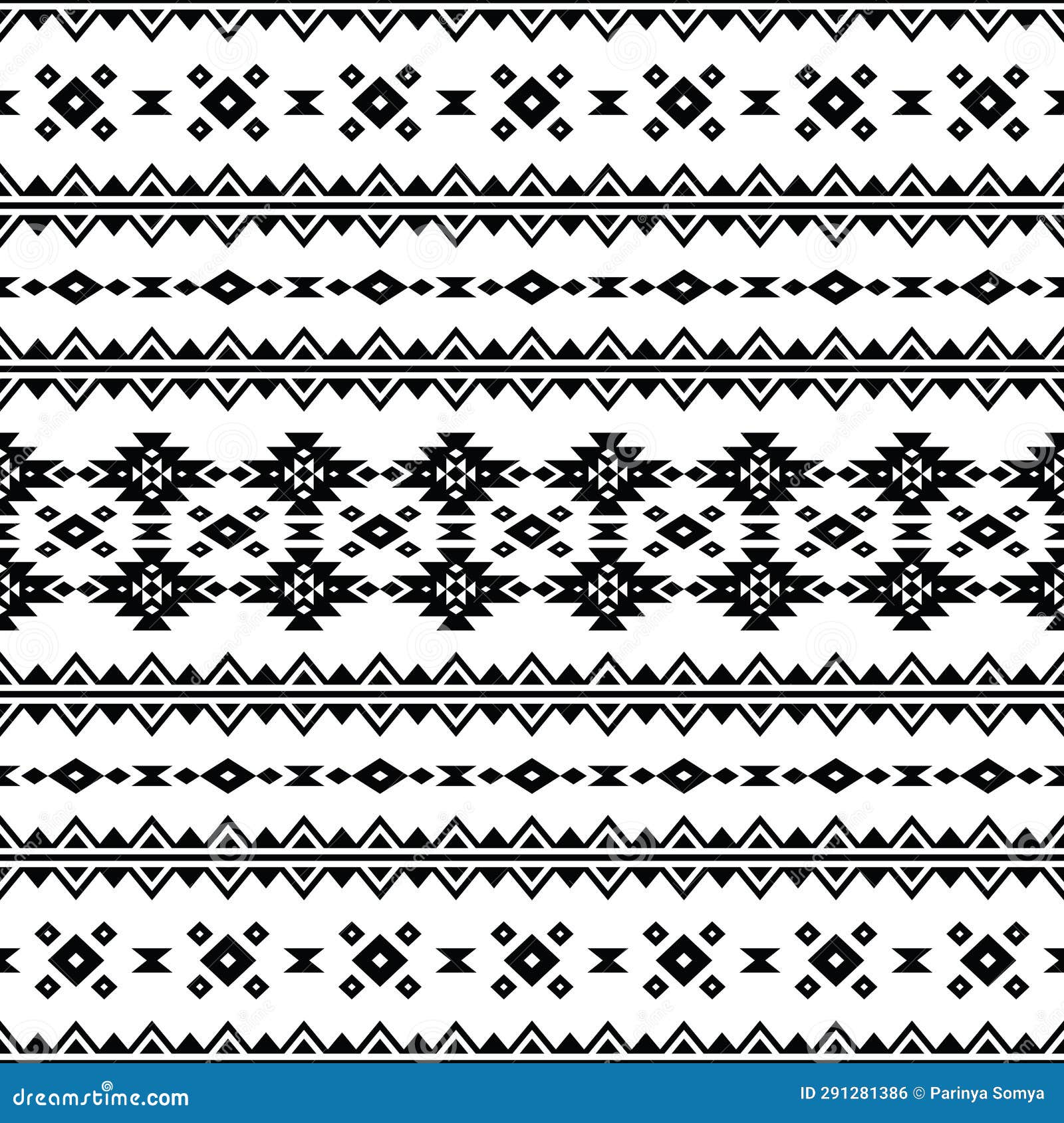 Geometric Ethnic Pattern Traditional in Black and White Color. Abstract ...