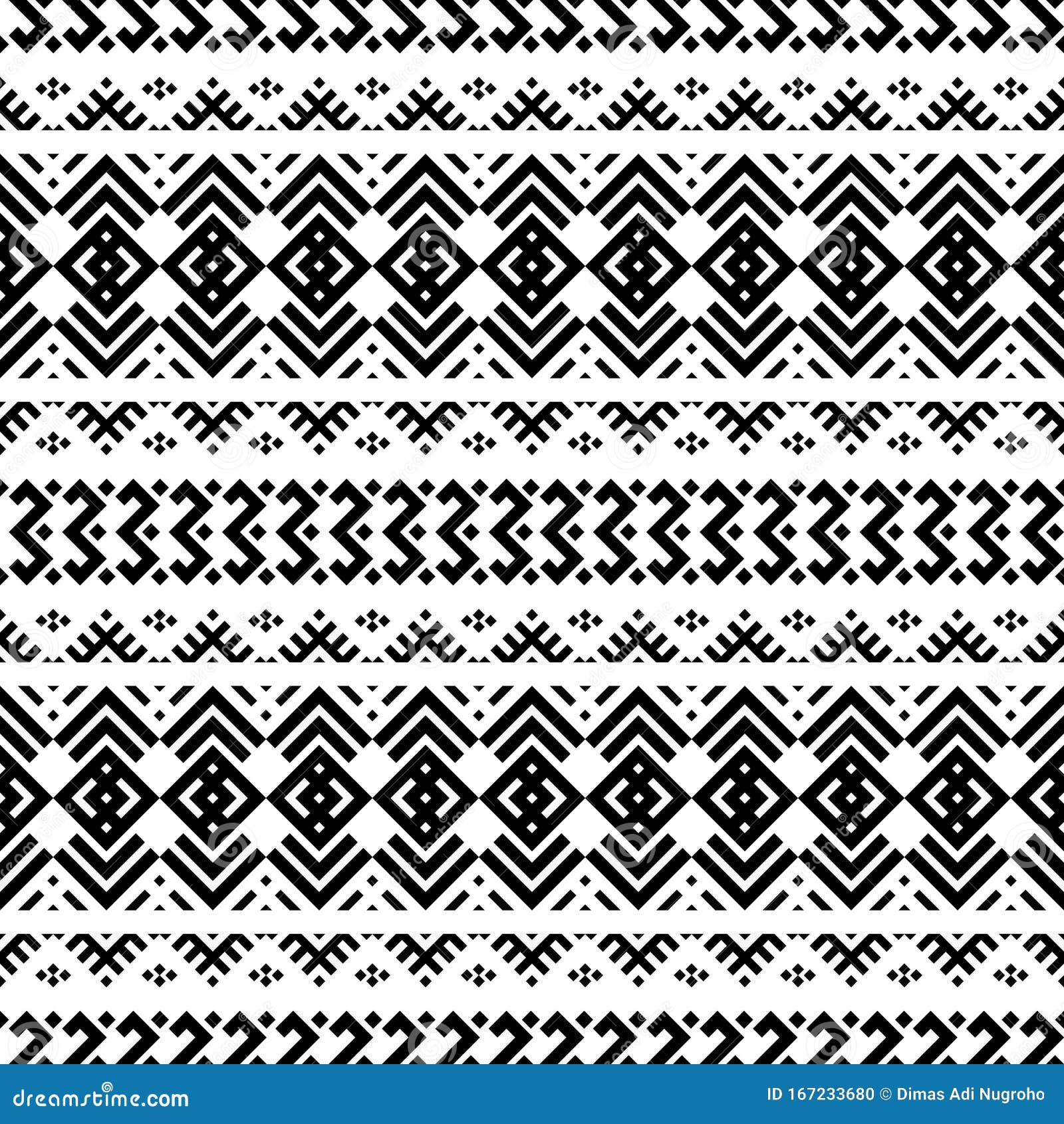 Geometric Ethnic Pattern Vector Black White Color Stock Vector ...