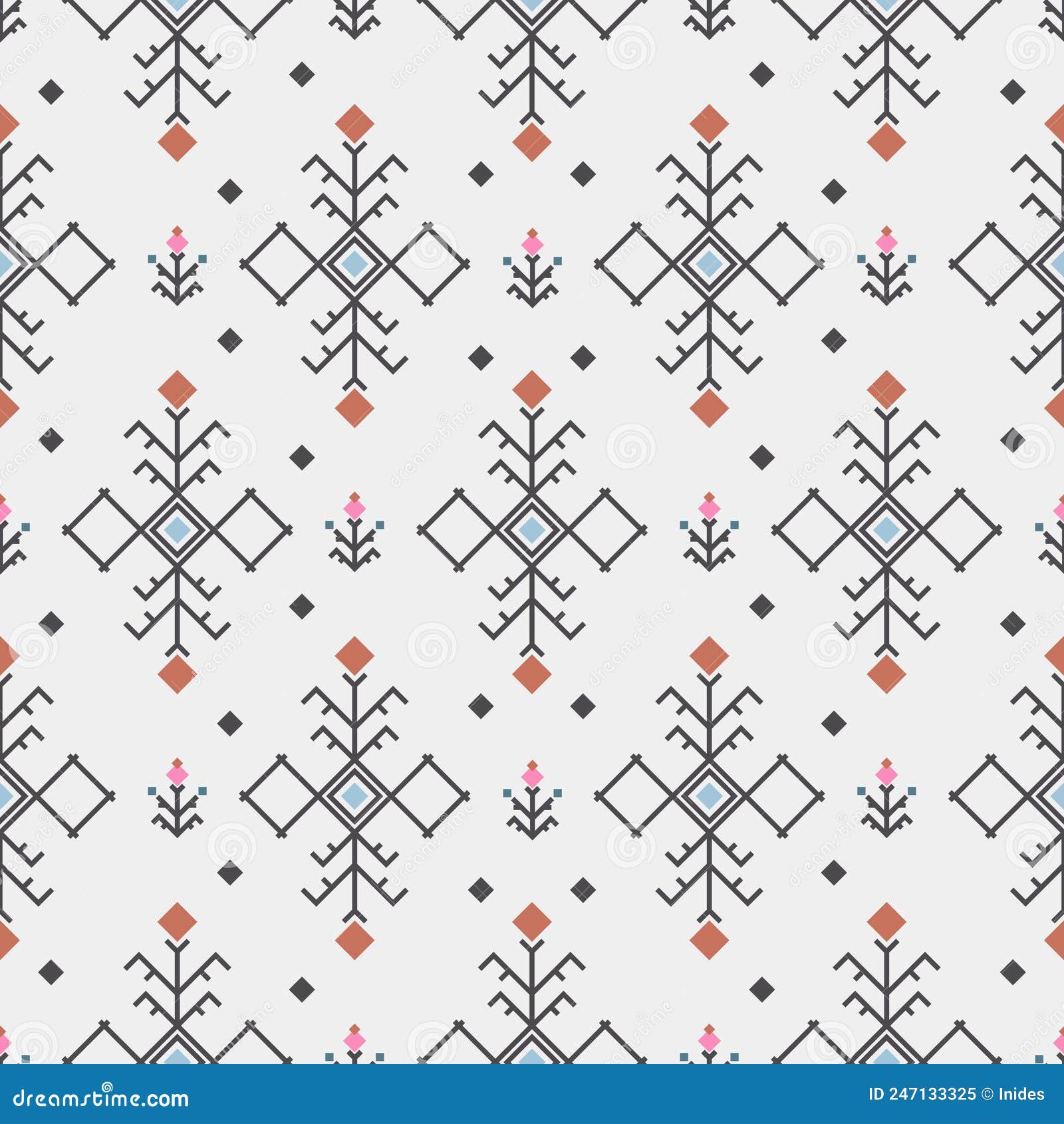 Geometric Ethnic Shapes Seamless Pattern. Abstract Boho Tribal Tileable Background Stock Vector ...