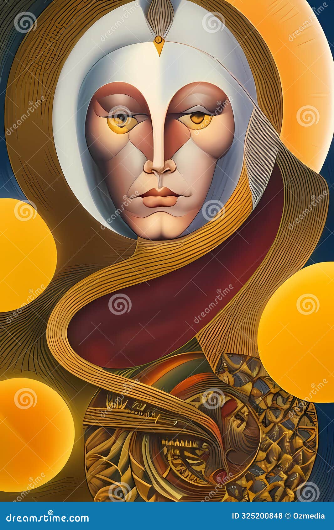 Geometric and Expressive Portrait, Embodying a Unique Blend of ...