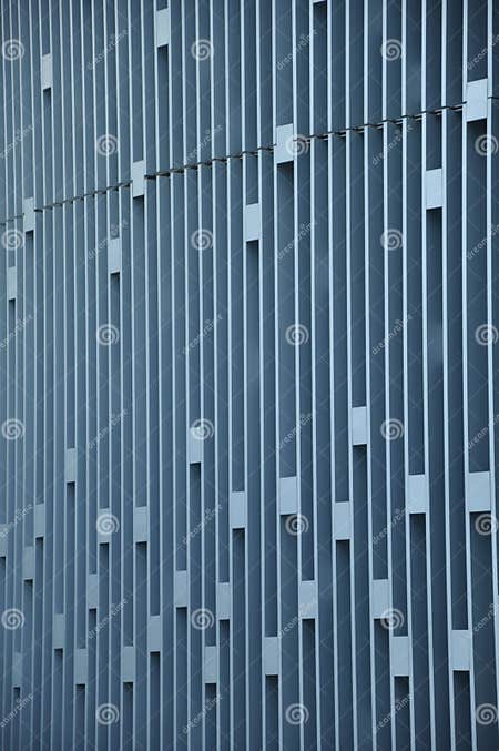 Geometric Facade with Vertical Lines and Rectangular Cutouts Stock ...