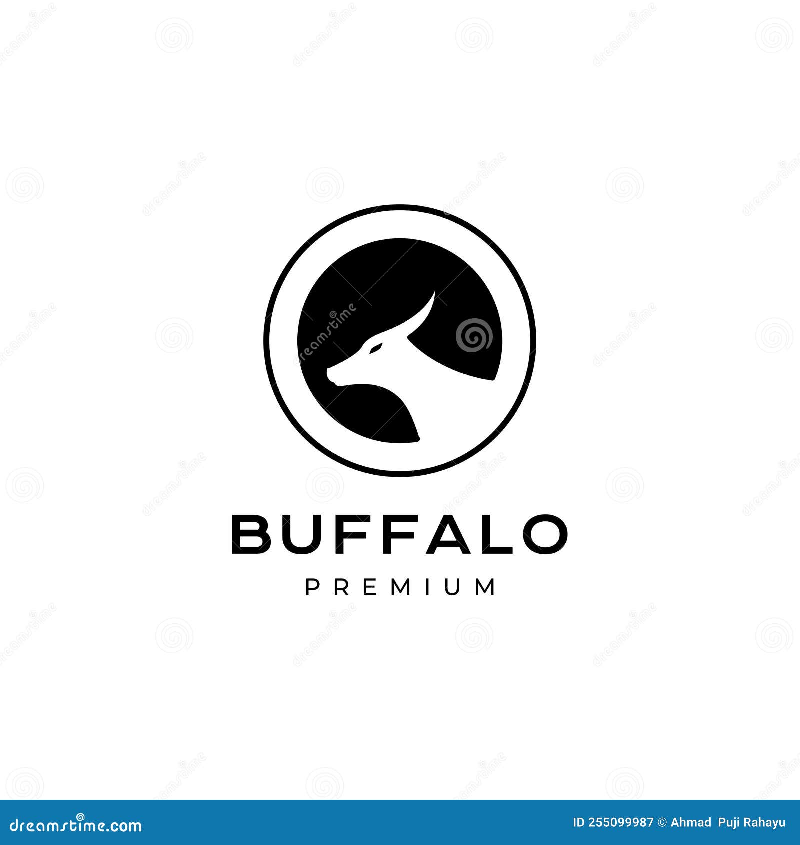 Geometric Face Buffalo Minimalist Logo Design Stock Vector ...