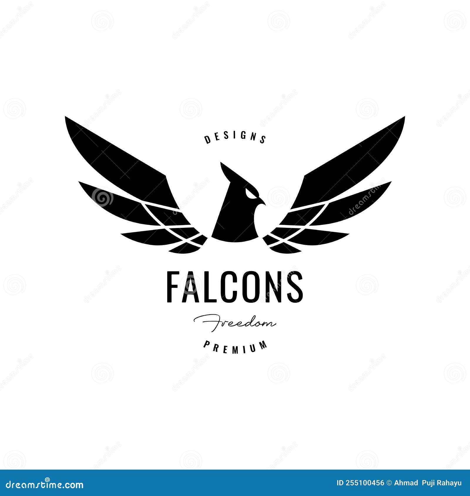 Geometric Falcon Flap Wings Logo Design Stock Vector - Illustration of ...