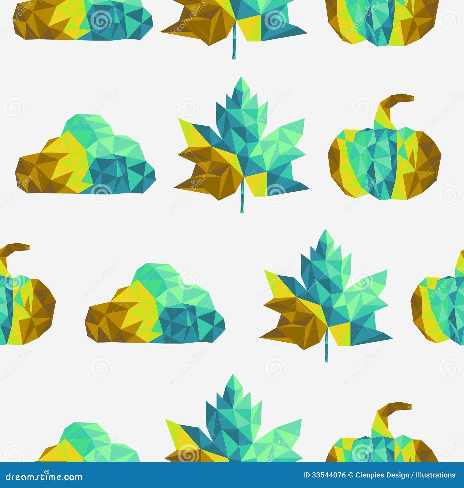 Geometric Fall Elements Seamless Pattern Backgroun Stock Vector ...