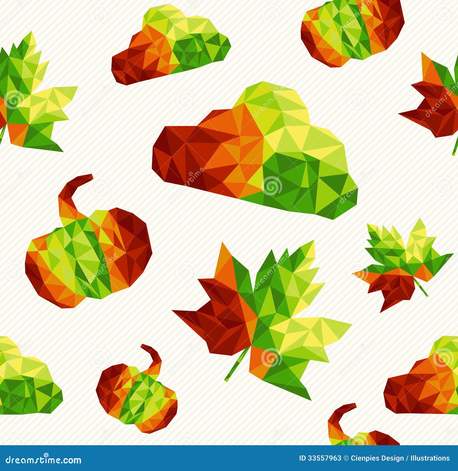 Geometric Fall Elements Seamless Pattern Backgroun Stock Vector ...