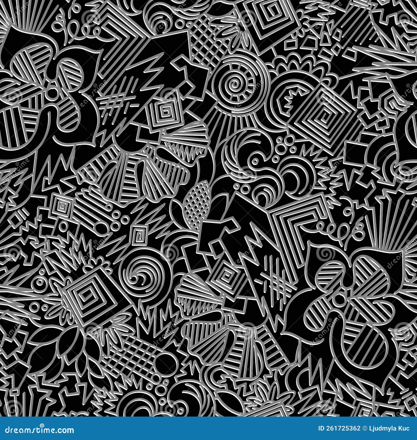 Geometric Fantasy Seamless Wallpaper Stock Vector - Illustration of ...