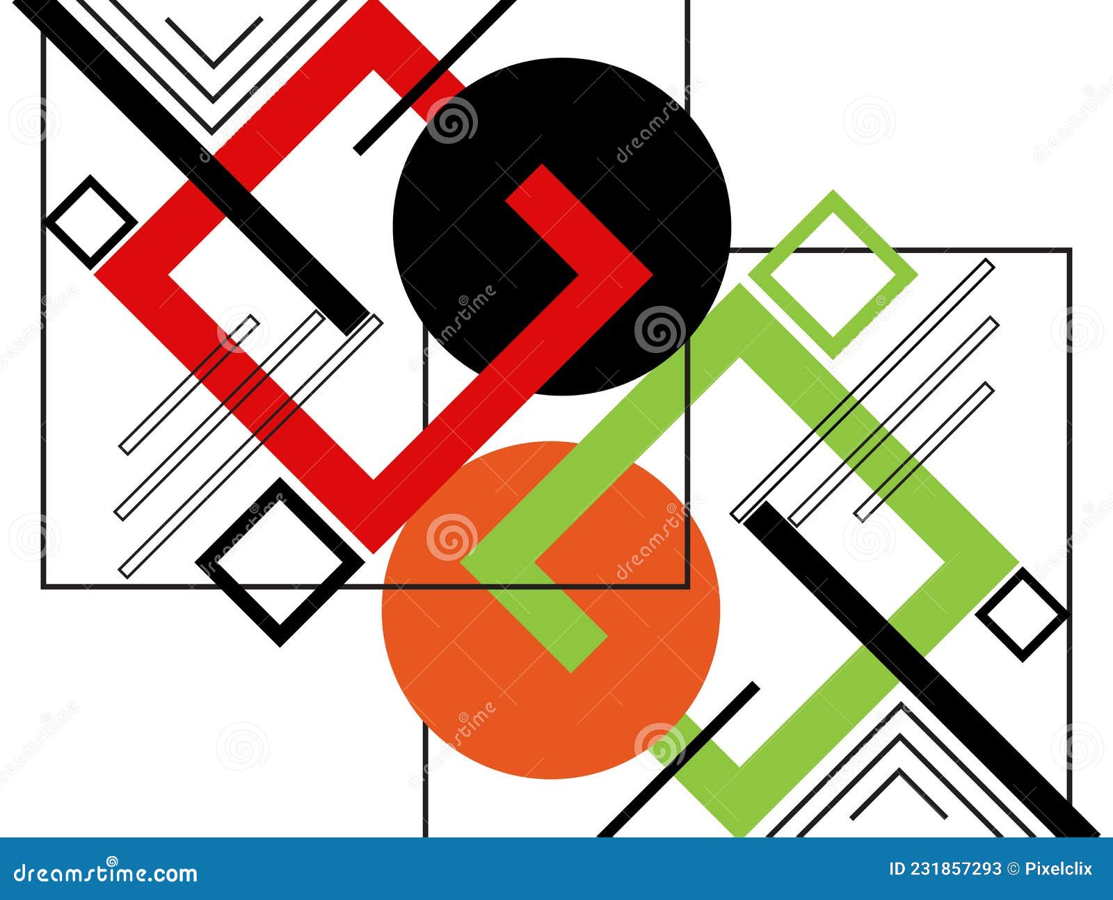 Geometric Fashion Design. Various Shapes in the Form of Technical ...