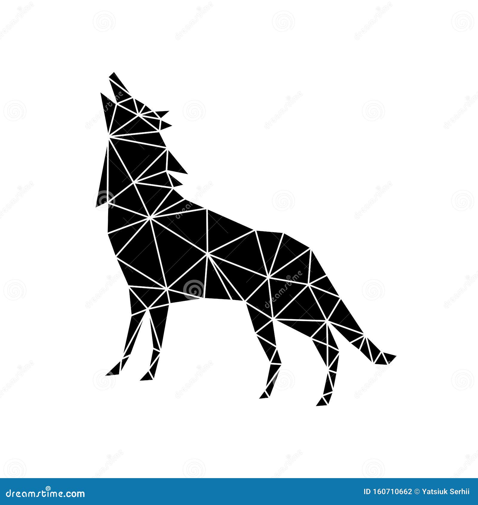 The Geometric Figure of a Howling Wolf. Stock Illustration ...